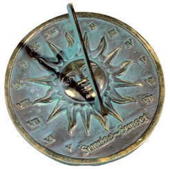 Solid Brass Sunrise-Sunset Sundial – Fieldstone Gardens Inc
